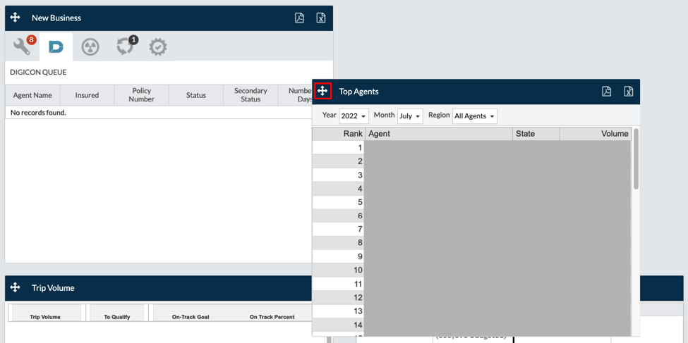 Dashboards in Online Access