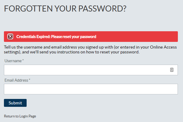 Password & Security in Online Access
